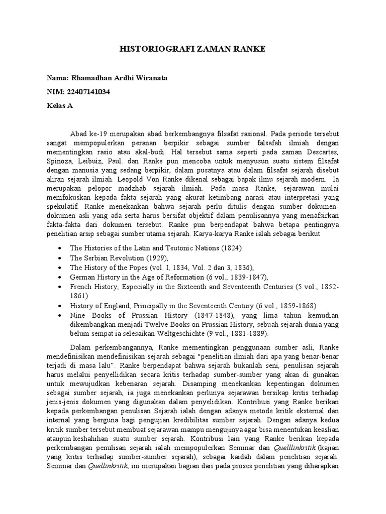 Historiografi Zaman Ranke | PDF