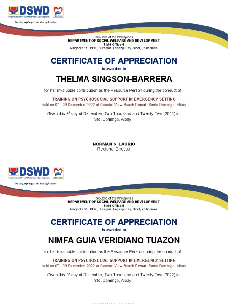 Certificate of Appreciation | PDF