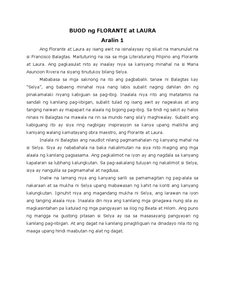 Buod NG Florante at Laura | PDF