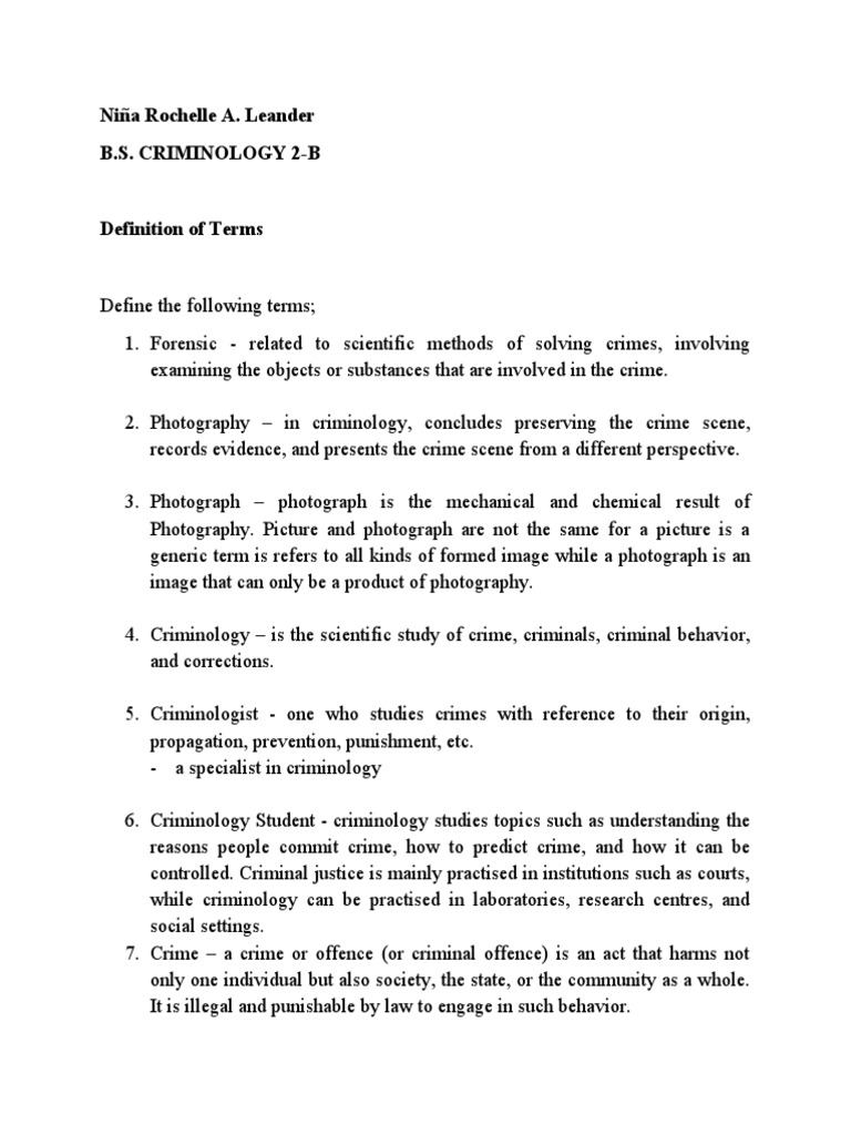 Forensic 1 - Def. of Terms | PDF