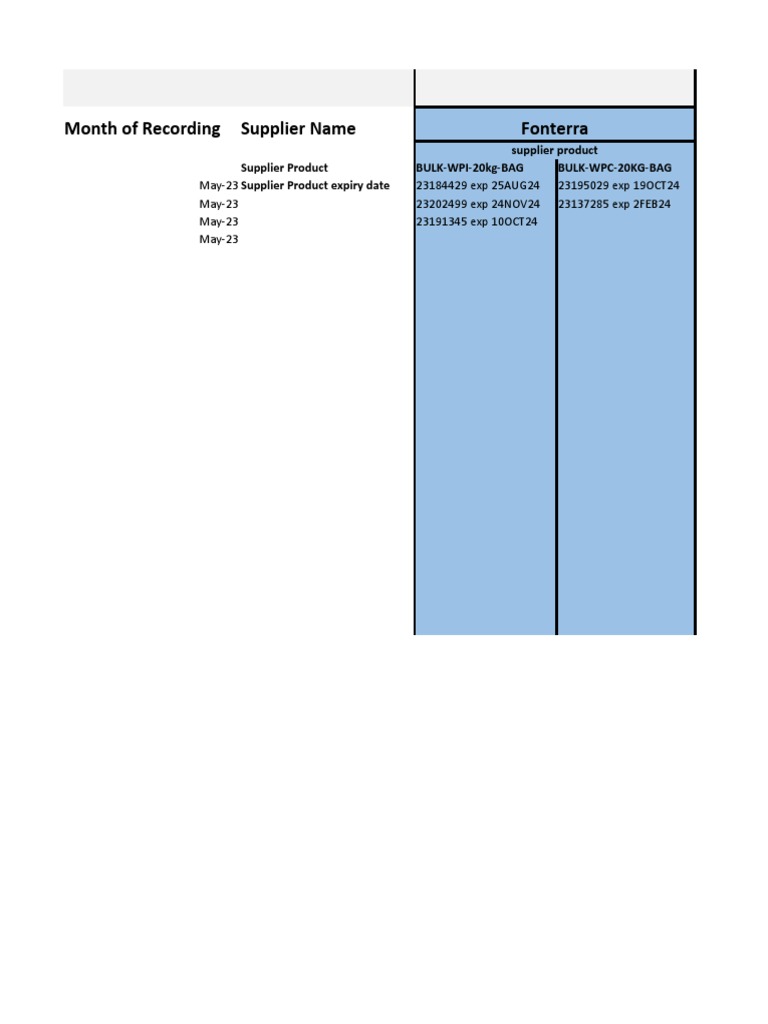 Manufacturing Recipe Excel File | PDF | Computing