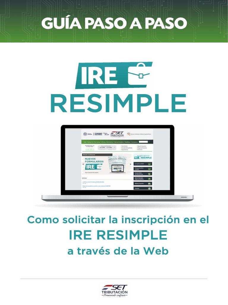 Guía Paso A Paso - Inscripción en El IRE RESIMPLE PDF | PDF | Archivo ...