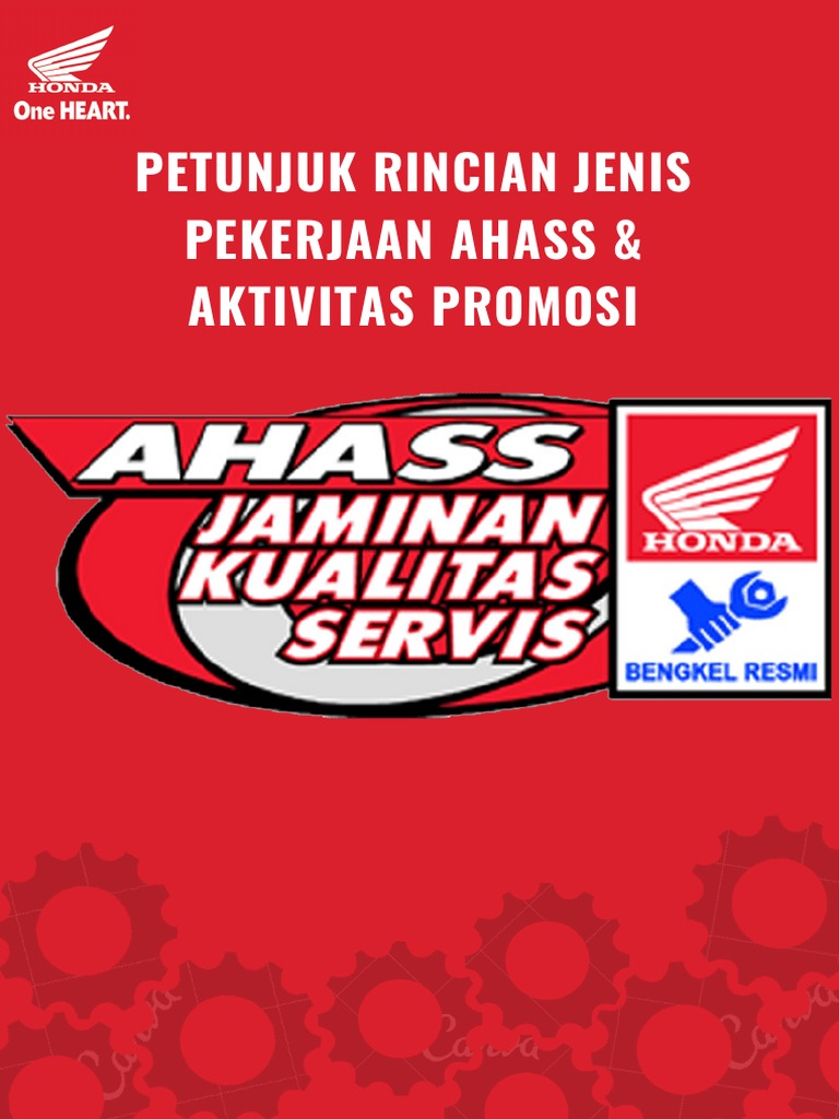 Petunjuk Rincian Jenis Pekerjaan AHASS & Aktivitas Promosi | PDF
