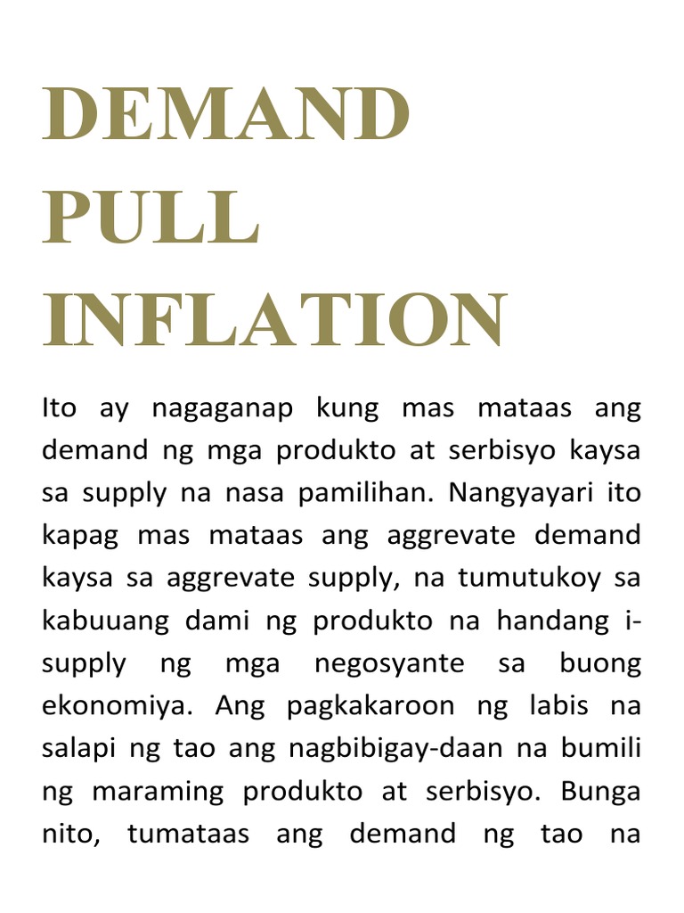Demand Pull Inflation | PDF