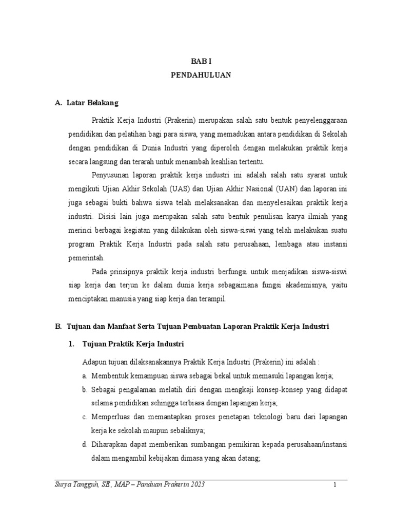 Bab I Pendahuluan A. Latar Belakang: Surya Tangguh, SE., MAP - Panduan ...