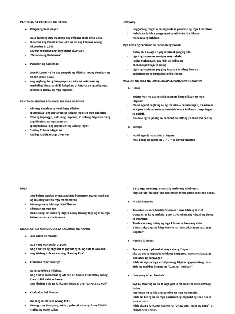 Panahon NG Hapon - Fil103 | PDF