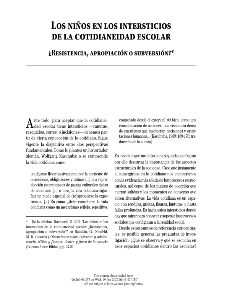 Rockwell, Elsie, Los niños en los intersticios de la comunidad escolar ...