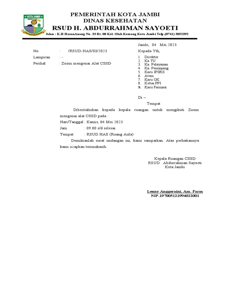 absensi dan surat undangan cssd | PDF