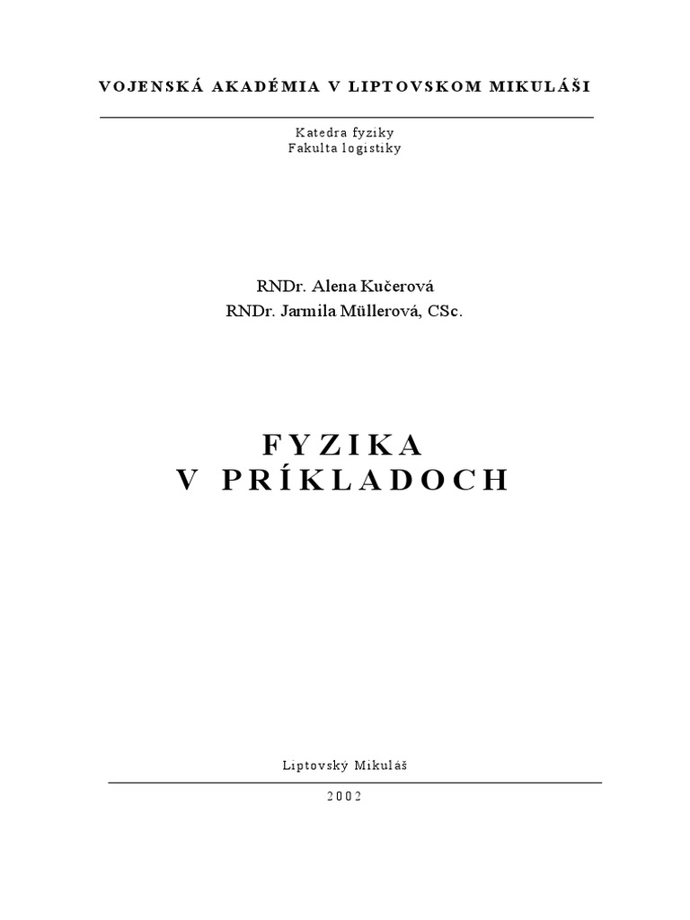 Fyzika V Príkladoch PDF | PDF