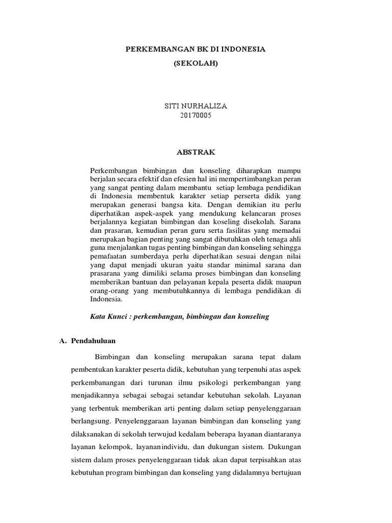 Perkembangan Bk Di Indonesia Pdf Pdf