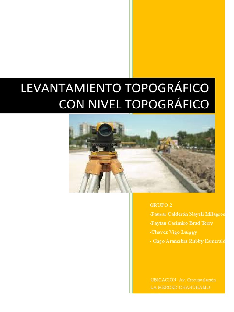 Levantamiento Topográfico Con Nivel Topografico | PDF