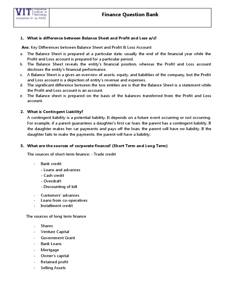 Finance Question Bank | PDF | Capital Budgeting | Financial Capital