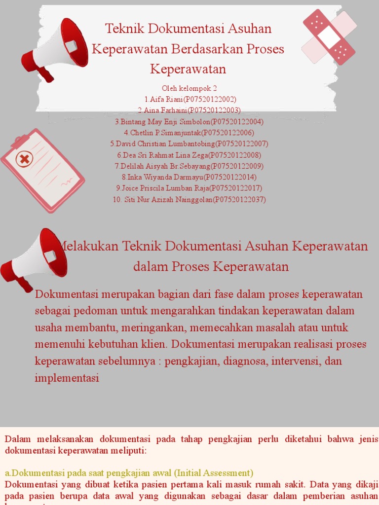 Dokep Kelompok 2 Tenik Dokumentasi Keprawatan Dalam Proses Keperawatan | PDF | Pengembangan Diri
