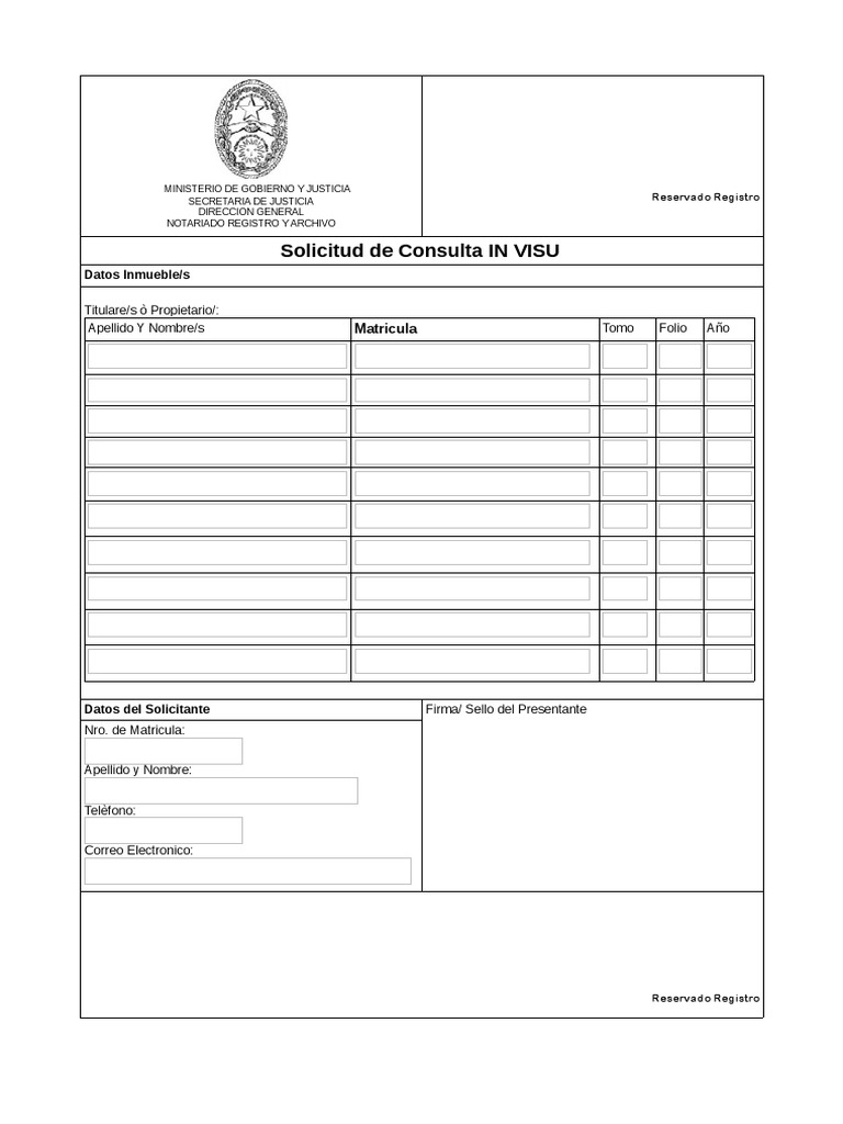 Solicitud de IN VISU PDF | PDF | Derecho