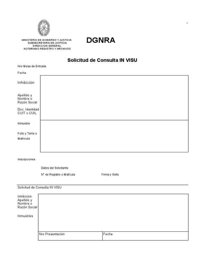 Solicitud Consulta IN VISU PDF | PDF