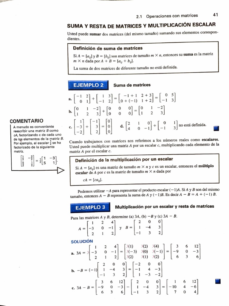 Suma de matrices de diferente tamaño | PDF | Matriz (Matemáticas ...