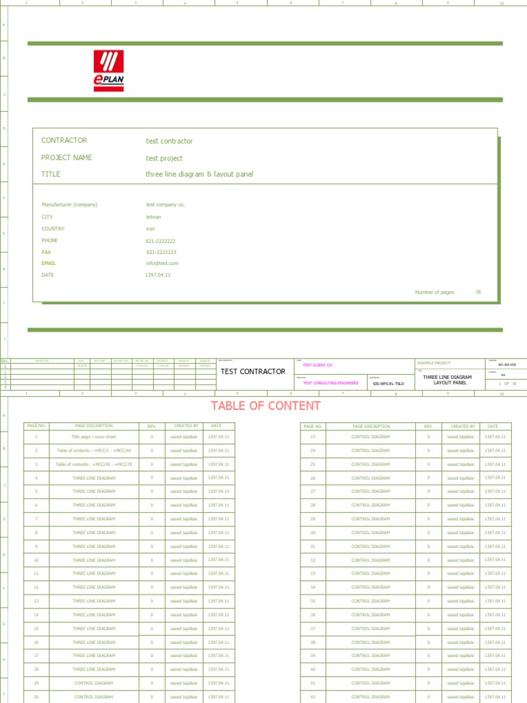 Three Line Diagram & Layout Panel | PDF