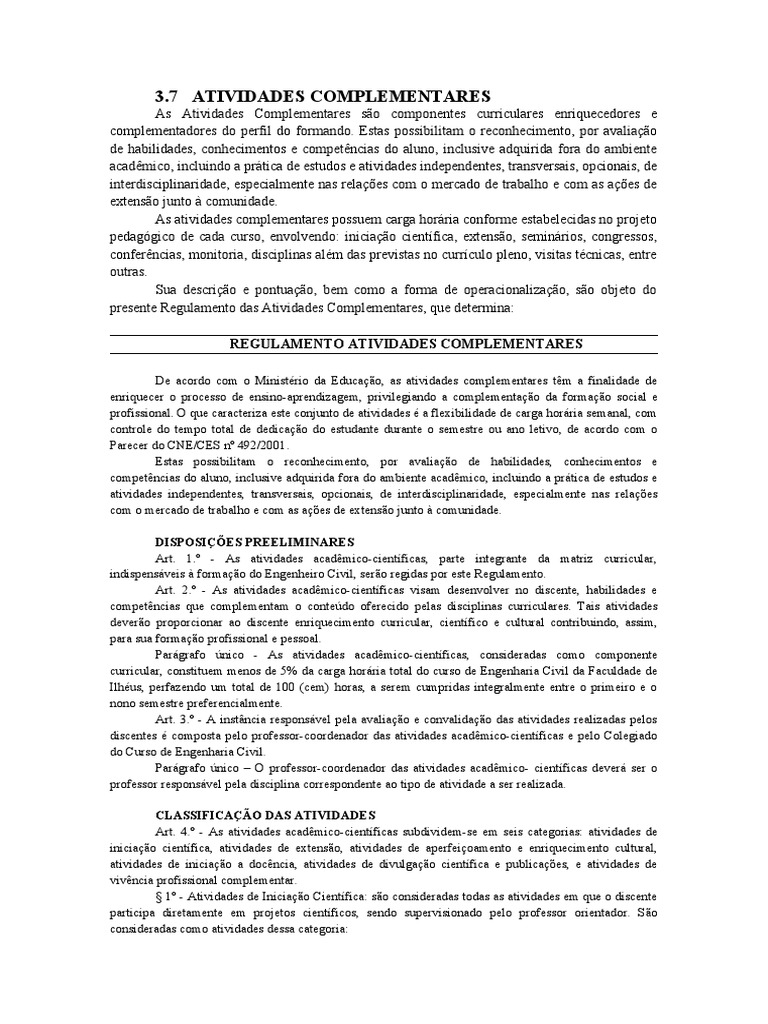 Atividades Complementares | PDF