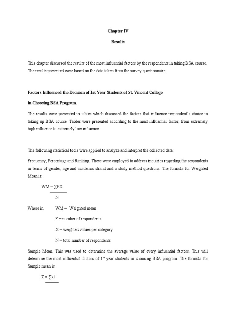 Chapter IV EDITED | PDF | Sampling (Statistics) | Survey Methodology