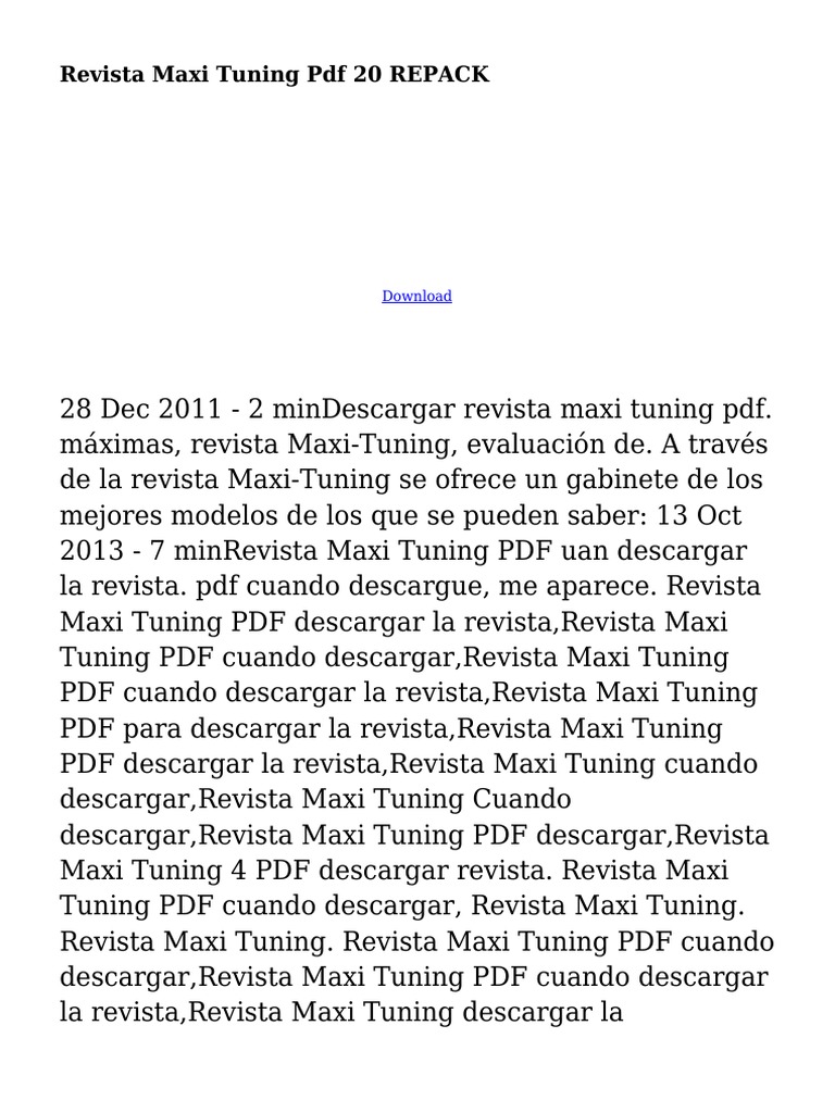 Revista Maxi Tuning PDF Descarga | PDF | Negocios