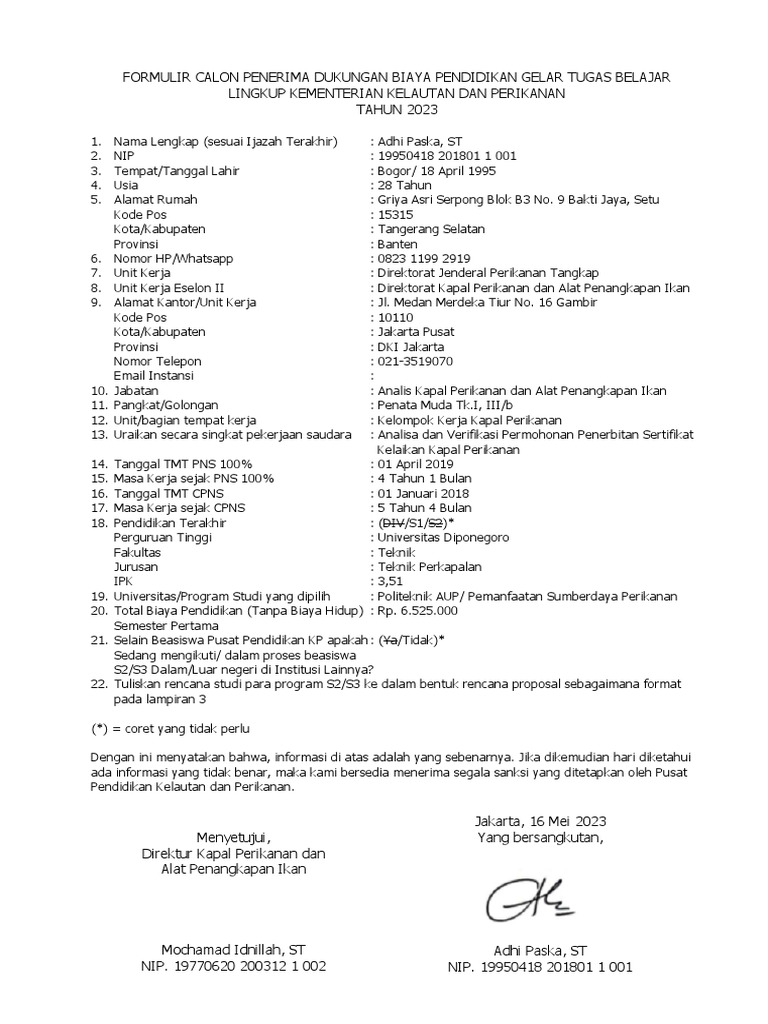 Form Permohonan | PDF