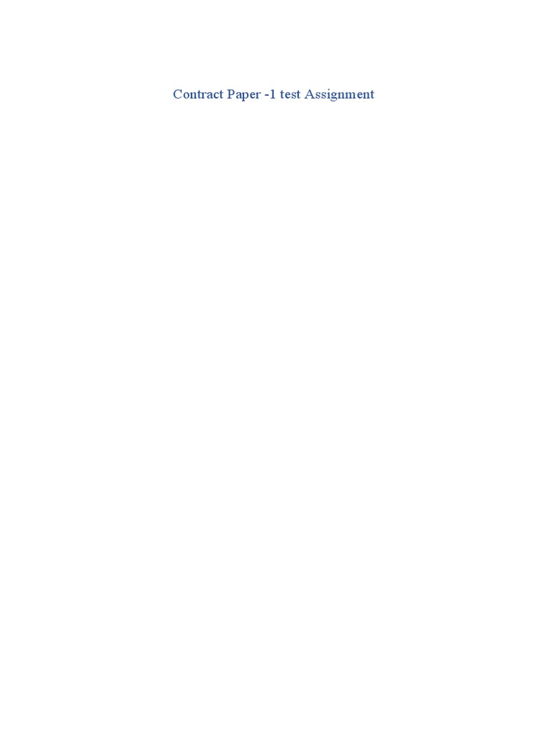 Contract Paper - 1 Test Assignment | PDF | Lawsuit | Damages