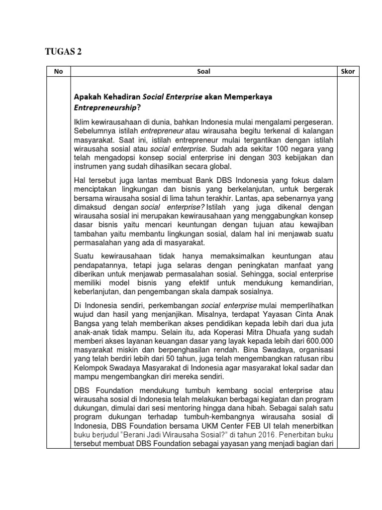 Tugas 2 - Ridwan - 042558904 - Kewirausahaan - EKMA4370 | PDF