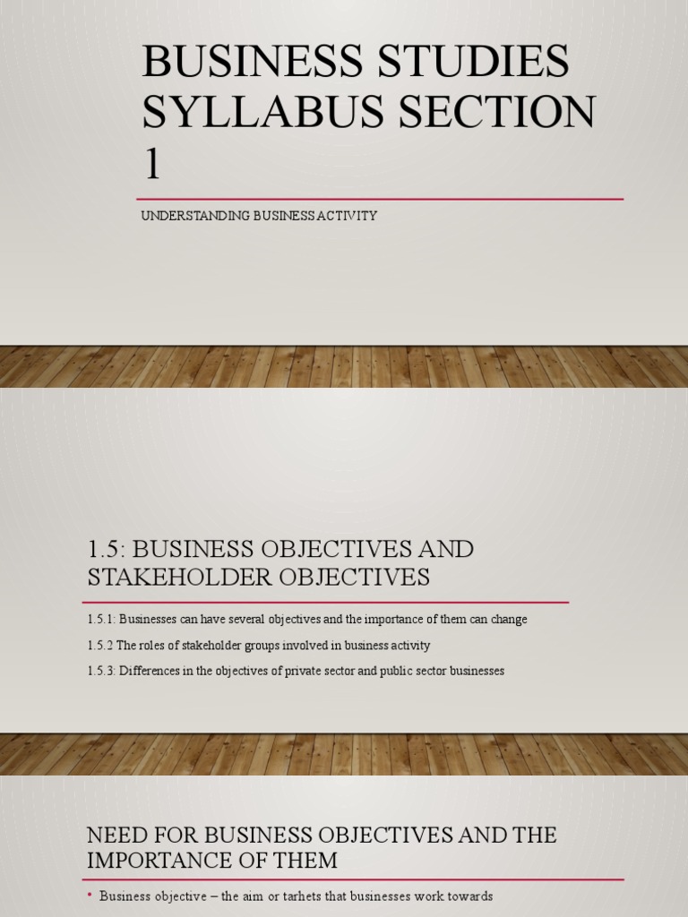 0450 - 1.5 Business objectives and stakeholder objectives.pptx | PDF ...
