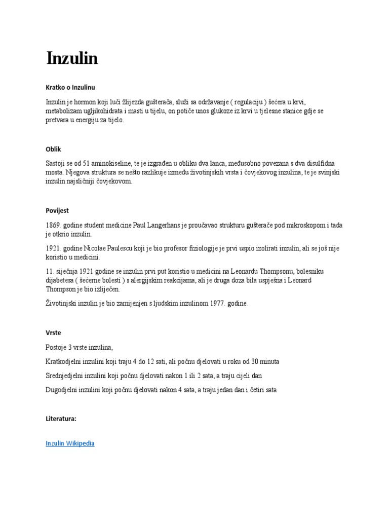 Inzulin | PDF