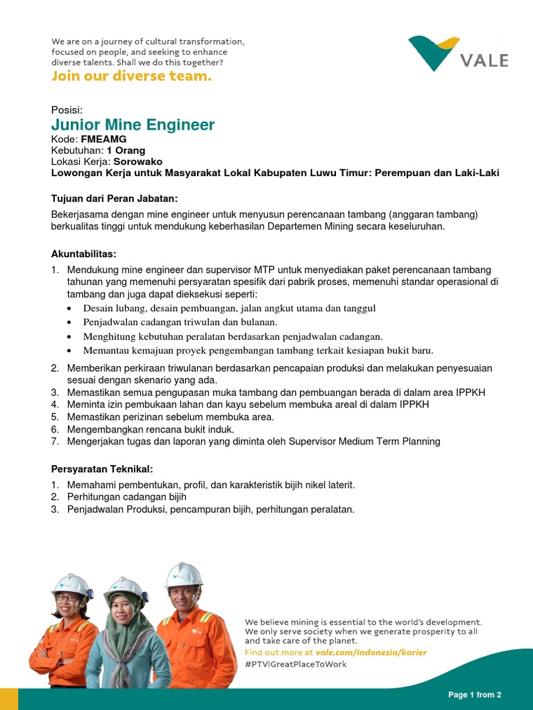 20230126 - ExternalLocal_Jnr Mine Engineer | PDF