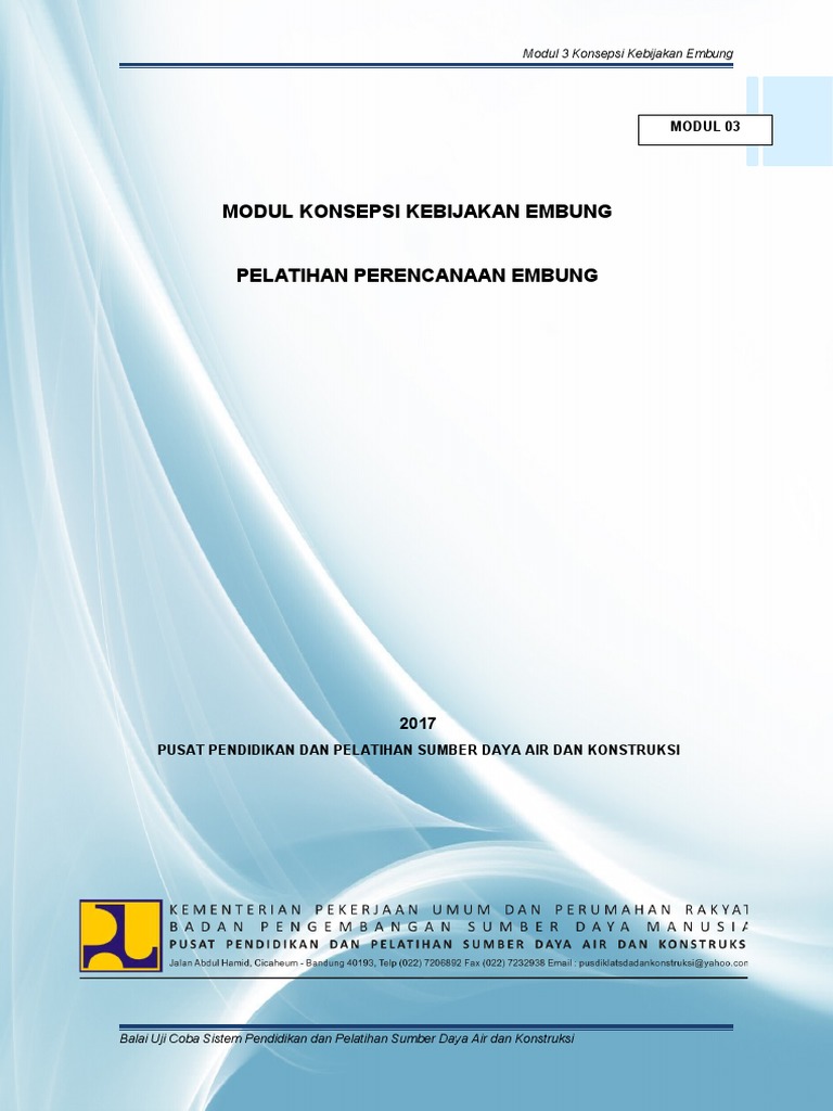 21dac 03. Modul 3 Konsepsi Kebijakan Bendungan | PDF | Sains & Matematika