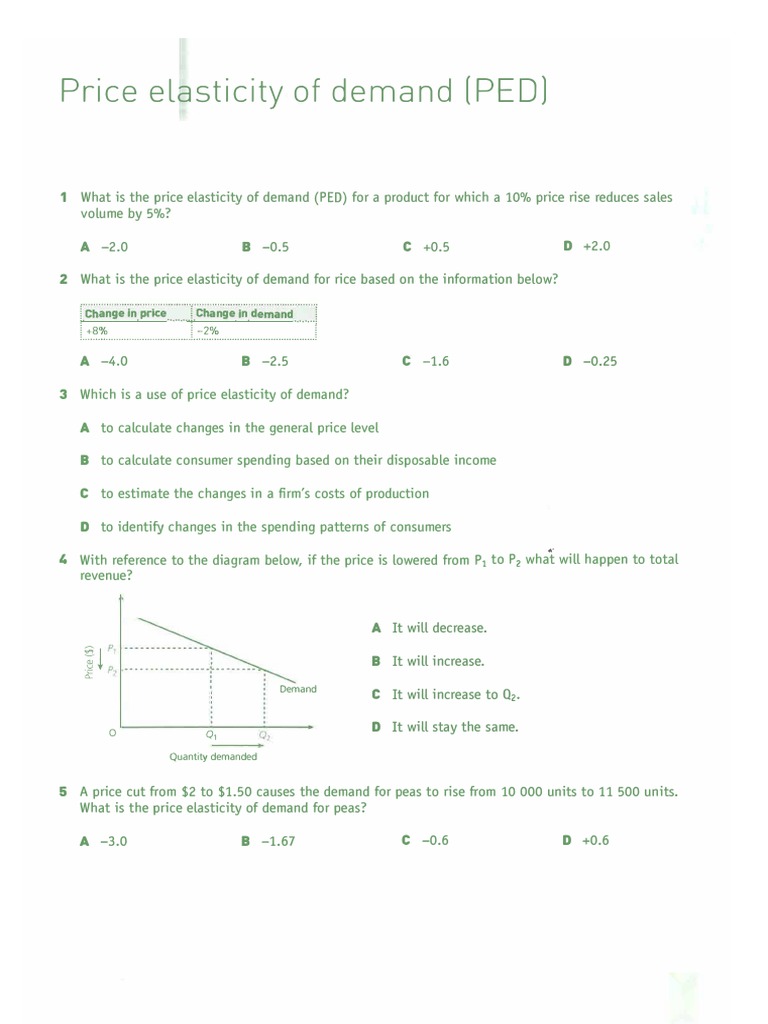 Ped HWK | PDF | Demand | Price Elasticity Of Demand