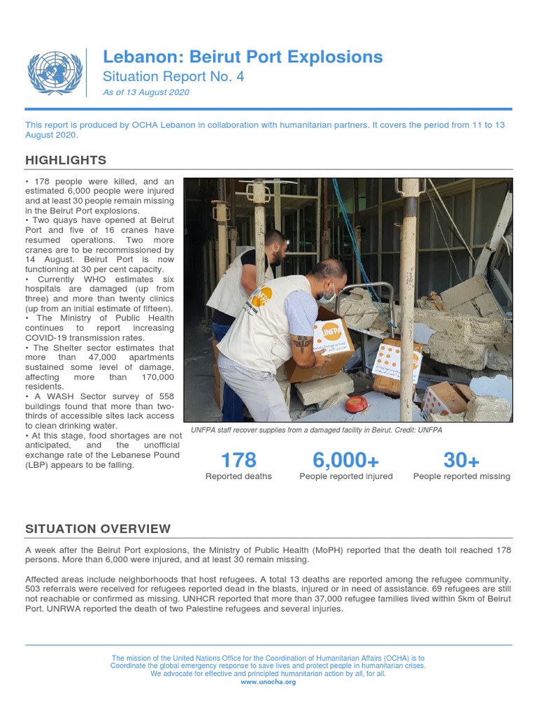 Beirut Port SitRep No.4 | PDF | Hospital | Lebanon