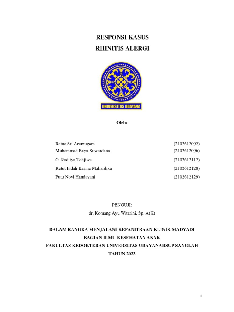 Responsi Kasus Rhinitis Alergi 2023 | PDF | Pengembangan Diri | Kesehatan Holistik