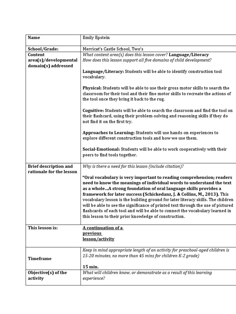 Lesson Plan Literacy | PDF | Vocabulary | Learning