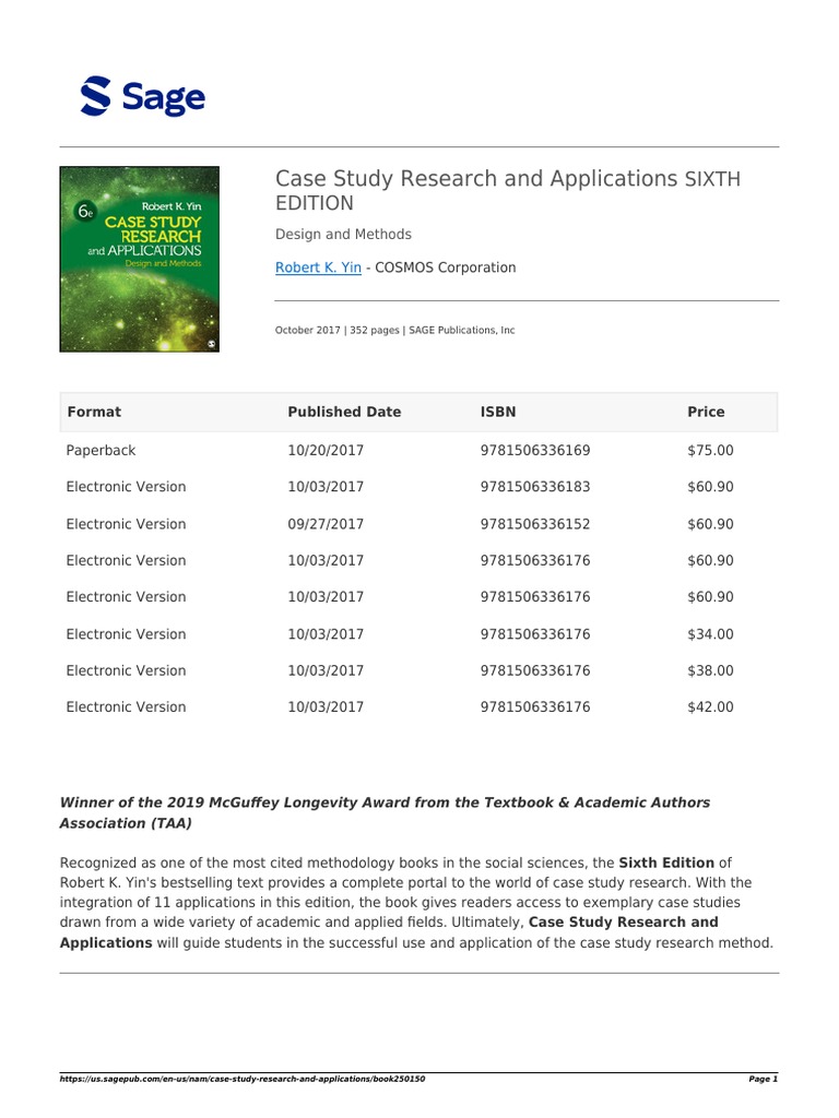 Sage - Publications - Inc - Case - Study - Research - and - Applications - 2023-05-06 PDF | PDF