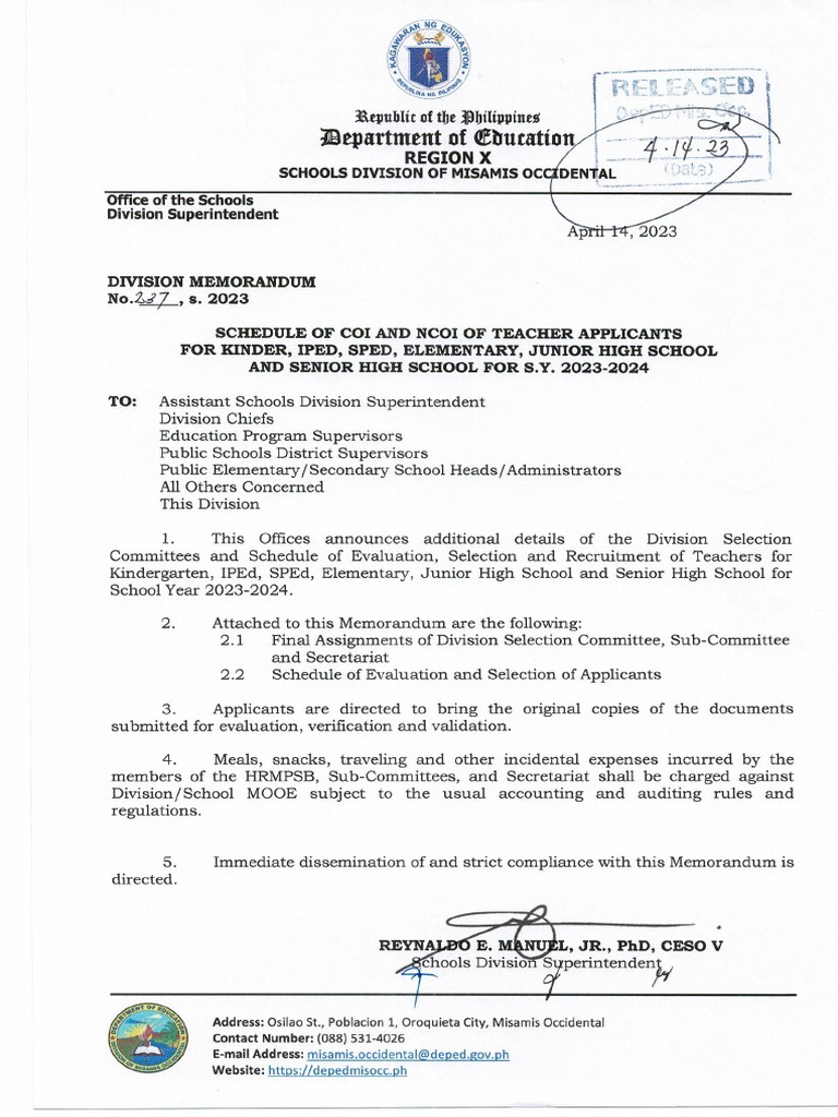 DepED Mis Occ - CCF - 0000301 PDF | PDF