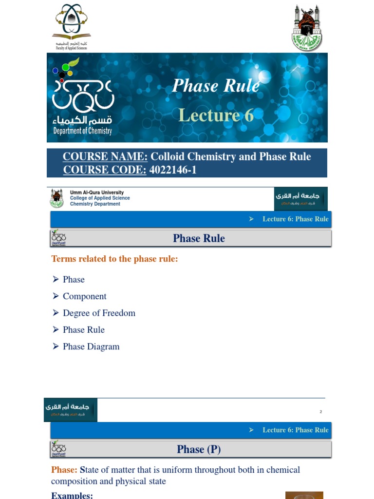 Part2-Phase Rule-Lecture 6 PDF | PDF | Phase Rule | Phase (Matter) Part2-Phase Rule-Lecture 6 PDF | PDF | Phase Rule | Phase (Matter)