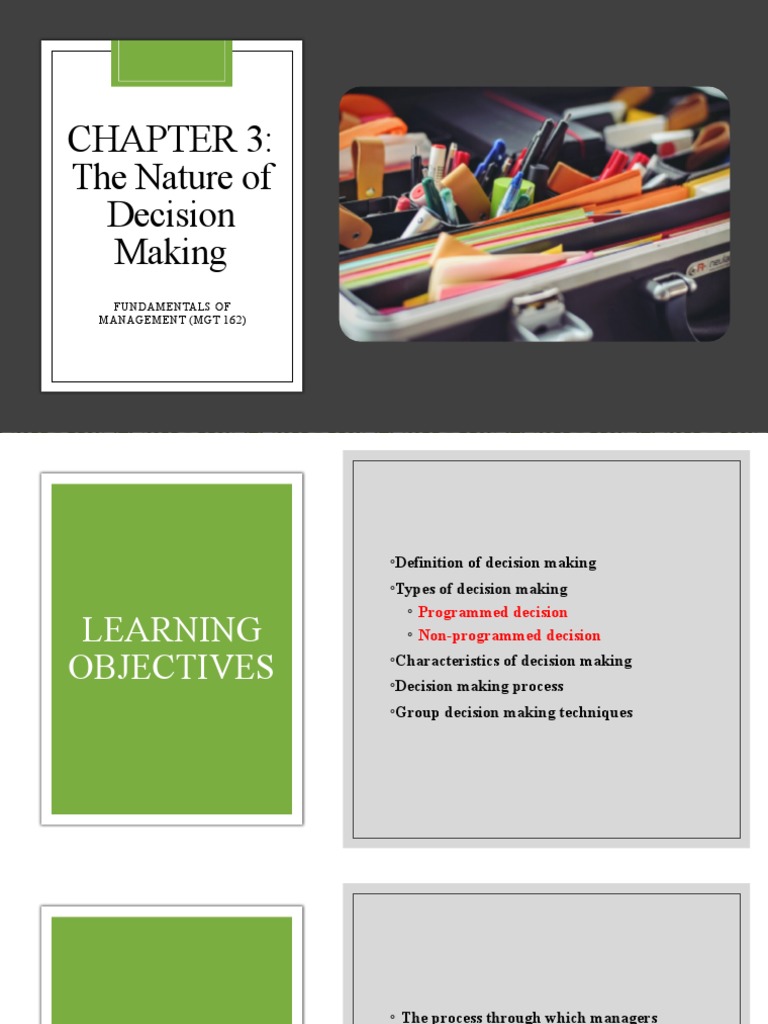 Chapter 3-Decision Making | PDF | Decision Making | Psychological Concepts