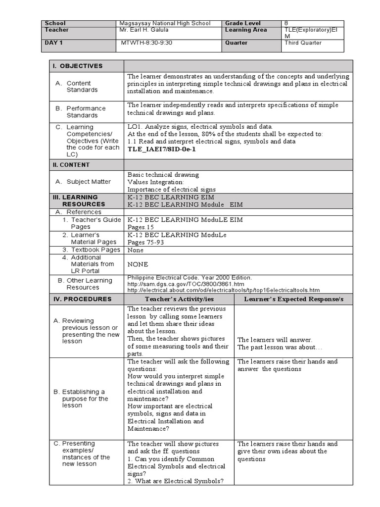 DLP-3rd Quarter EIM | PDF | Learning | Teachers