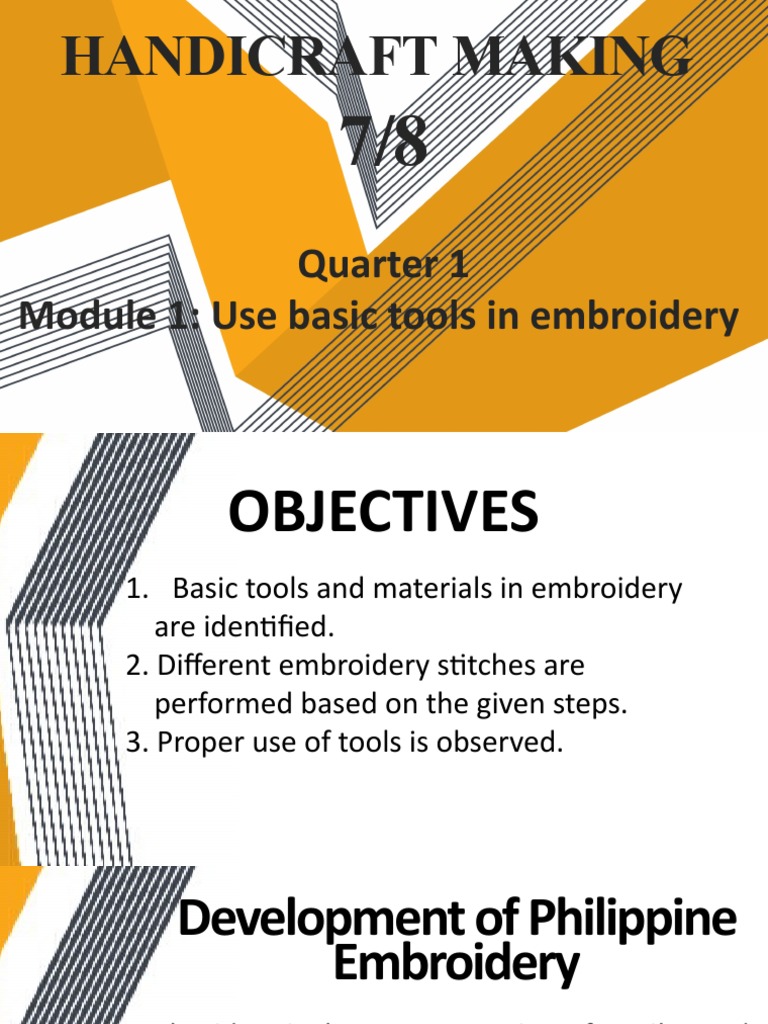 TLE Handicraft Making | PDF | Embroidery | Surgical Suture