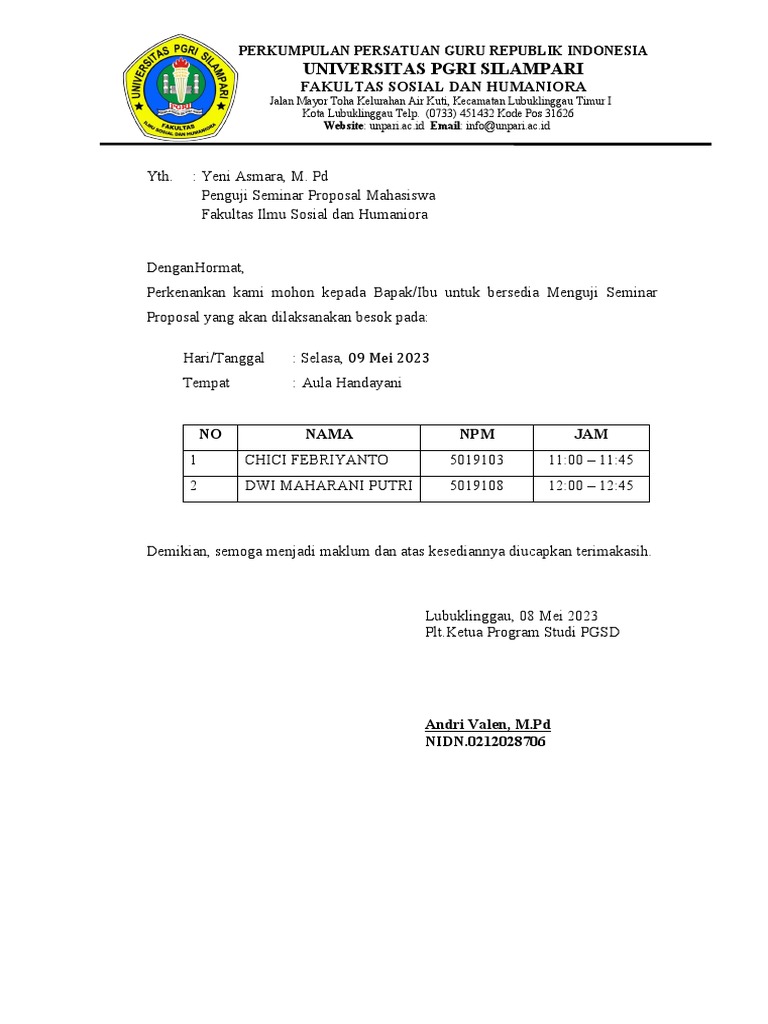 Undangan Sempro Eka Eli Safitri | PDF
