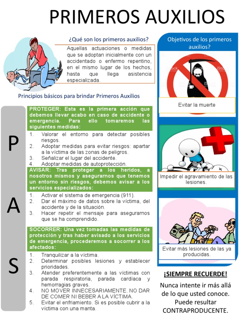 Folleto Primeros Auxilios | PDF | Primeros auxilios | Emergencias Médicas