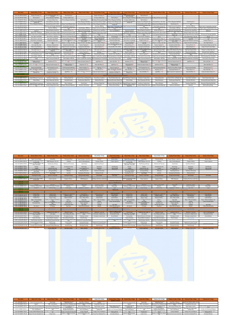 Class Timetable CS&IT - IUB RYK Fall 2022-Updated PDF | PDF