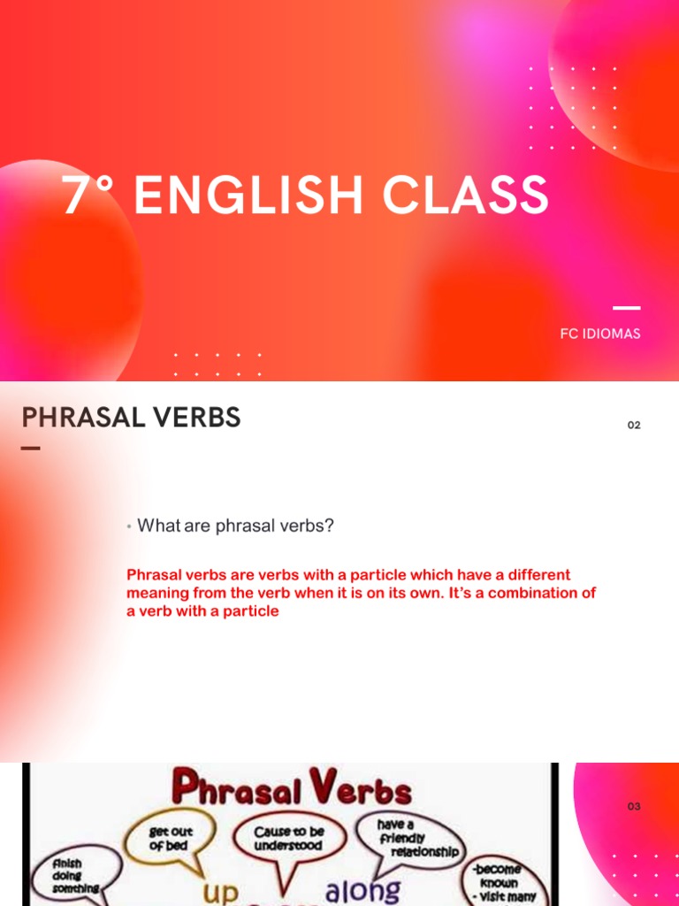 Phrasal Verbs for 7th Grade English | PDF