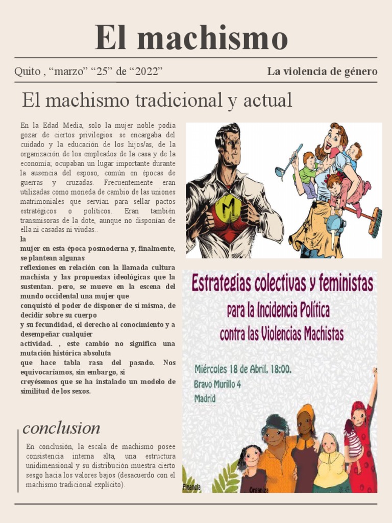 el machismo periodico | PDF | Machismo | Mujer
