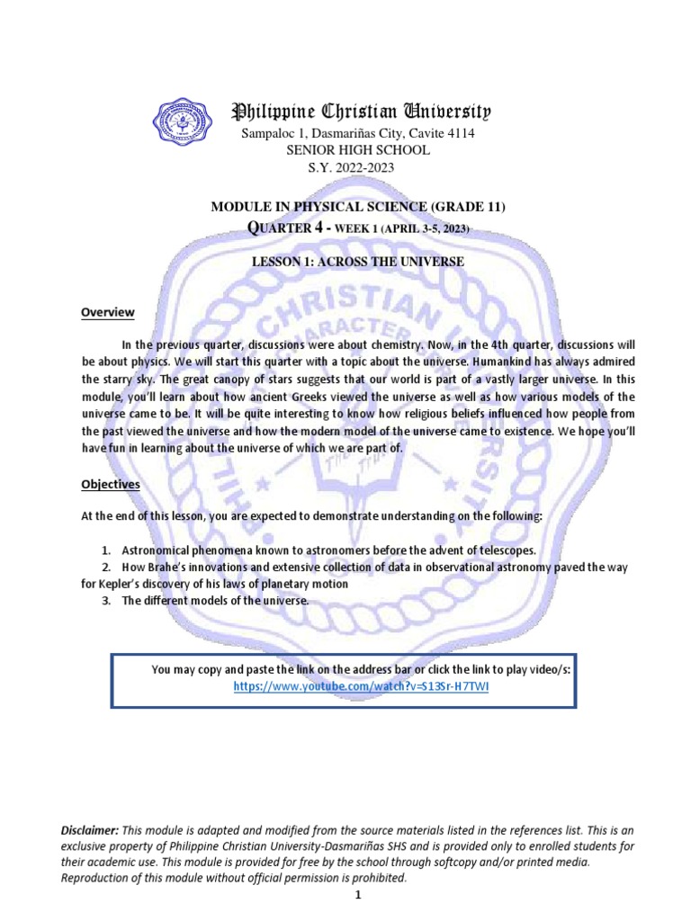 PS-4THQ-MODULE-Week 1 PDF | PDF