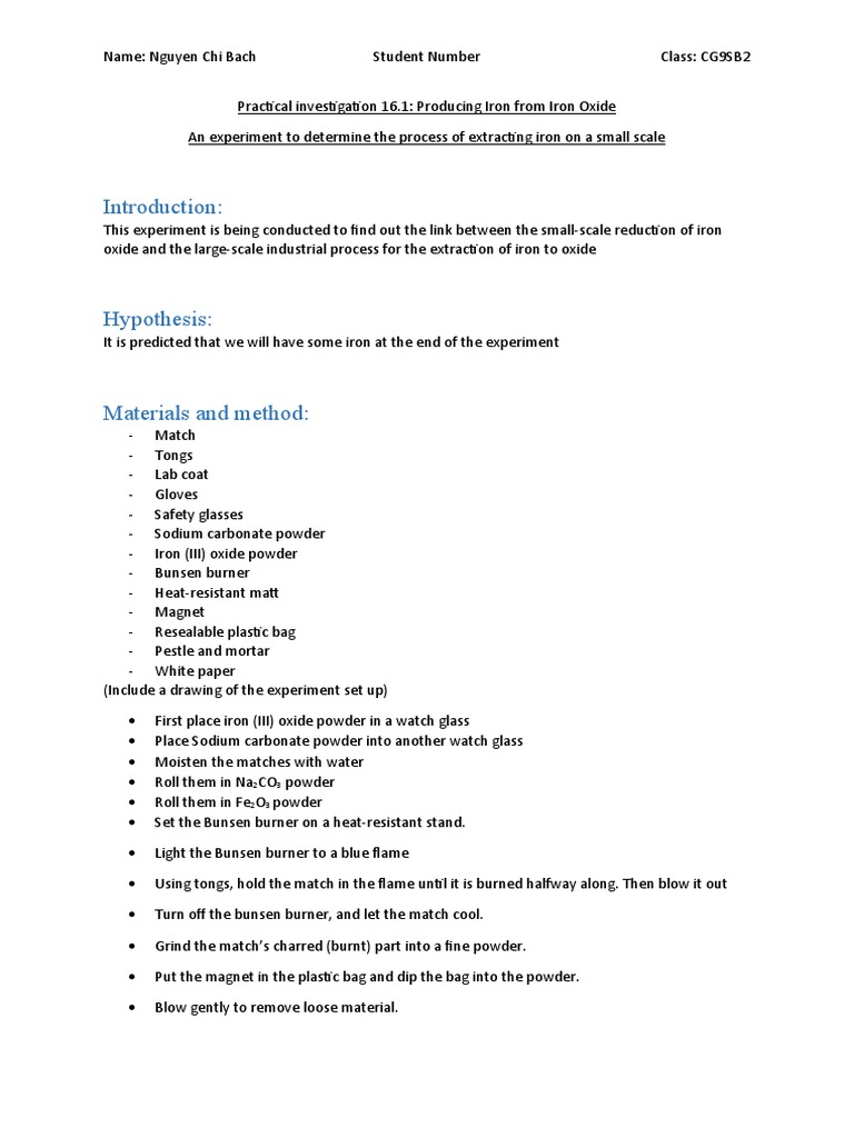 Lab Report Grade 9 | PDF | Home & Garden | Technology & Engineering