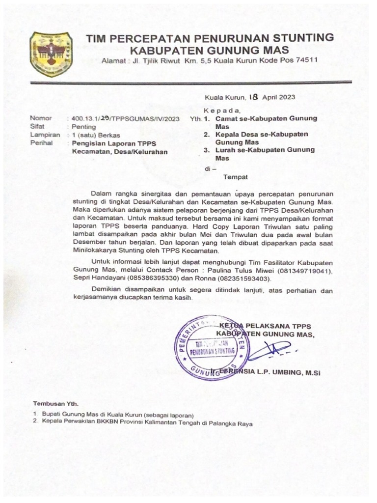 Tim Percepatan Penurunan Stunting | PDF