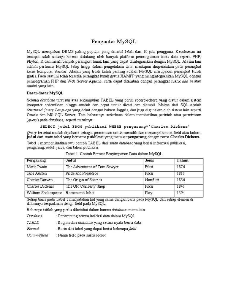 Modul 1 MySQL PDF | PDF